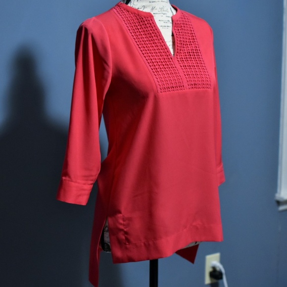 The Limited | Tops | Limited Hot Pink Vneck Tunic Blouse | Poshmark